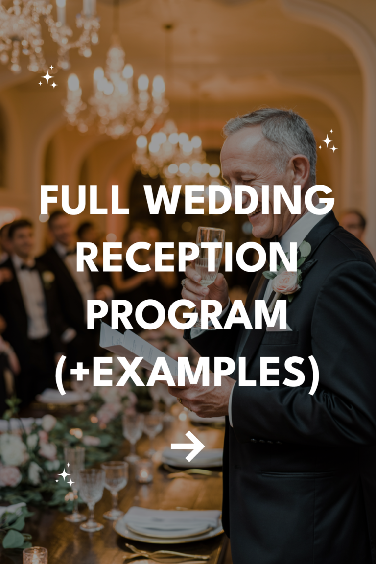 Full Wedding Reception Program (+Examples)